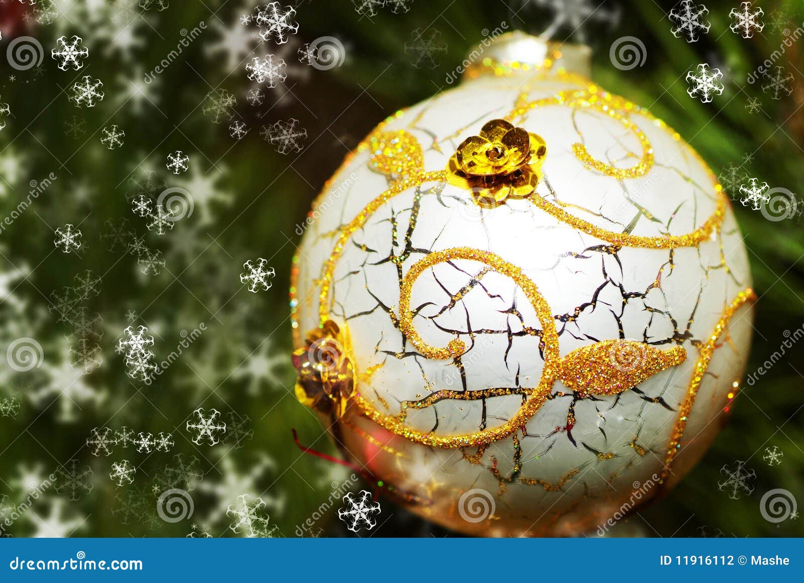 Christmas Sphere on a Fur-tree. an Ornament Stock Photo - Image of ...