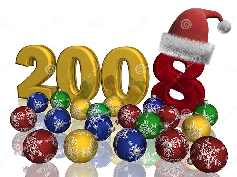Christmas Spheres on a Background 2008. Stock Illustration ...