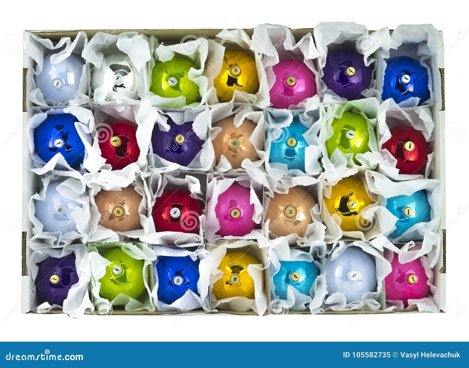 Christmas spheres in a box stock image. Image of december - 105582735