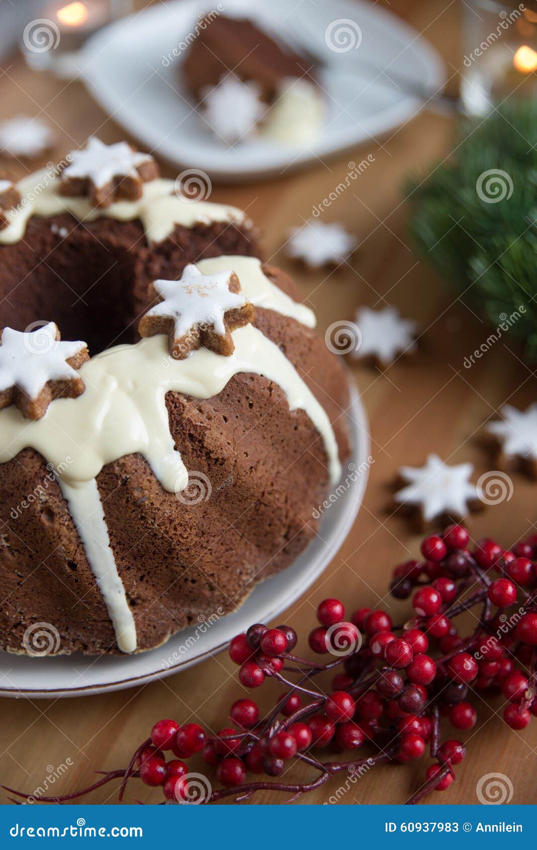 Christmas Sponge Cake stock image. Image of biscuit, ornament - 60937983