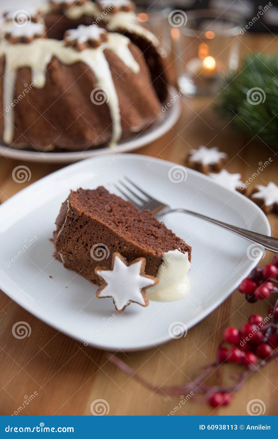 Christmas Sponge Cake stock image. Image of chocolate - 60938113