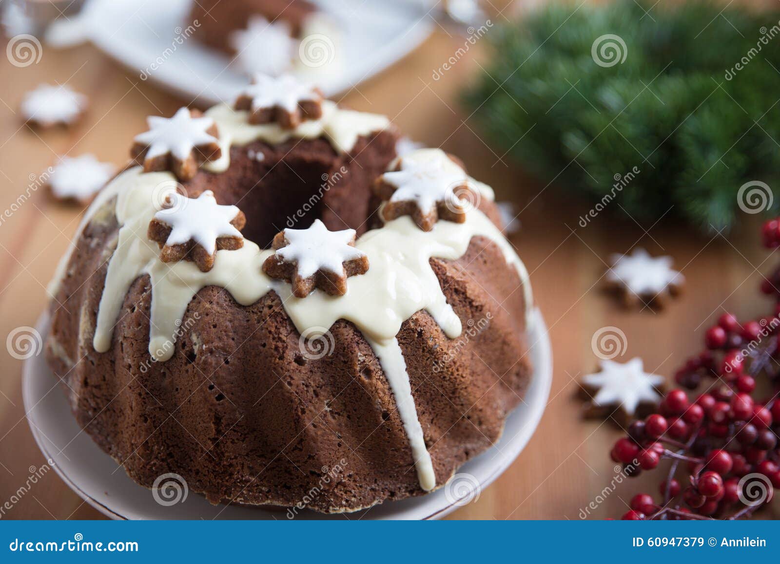 Christmas Sponge Cake stock image. Image of decorated - 60947379