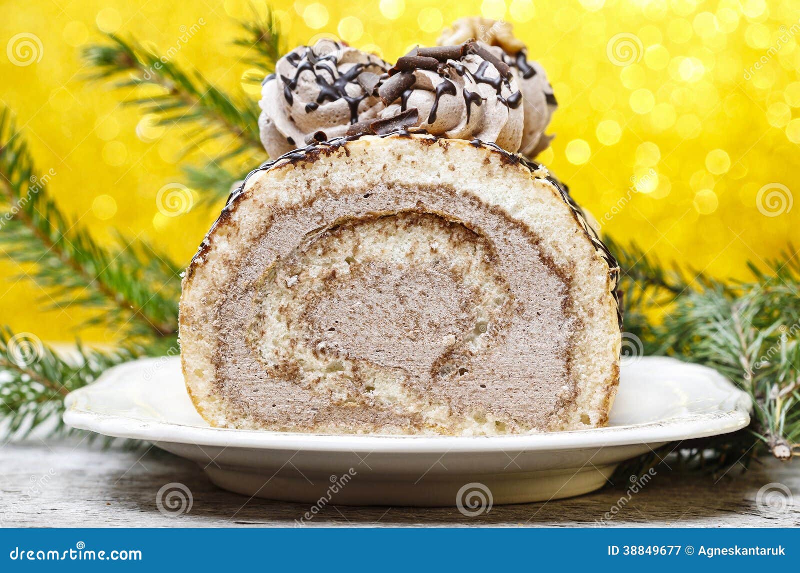 Christmas Sponge Cake Royalty-Free Stock Image | CartoonDealer.com ...