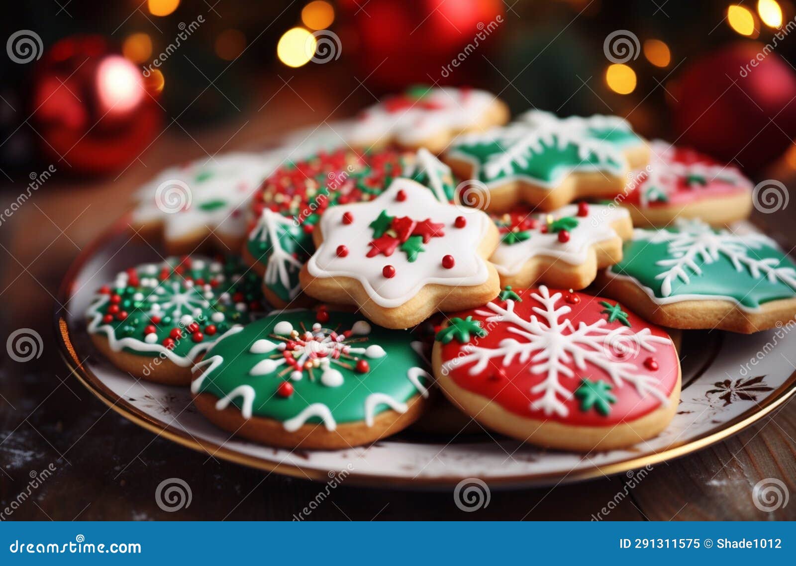 Christmas sprinkle cookies stock illustration. Illustration of seasonal ...