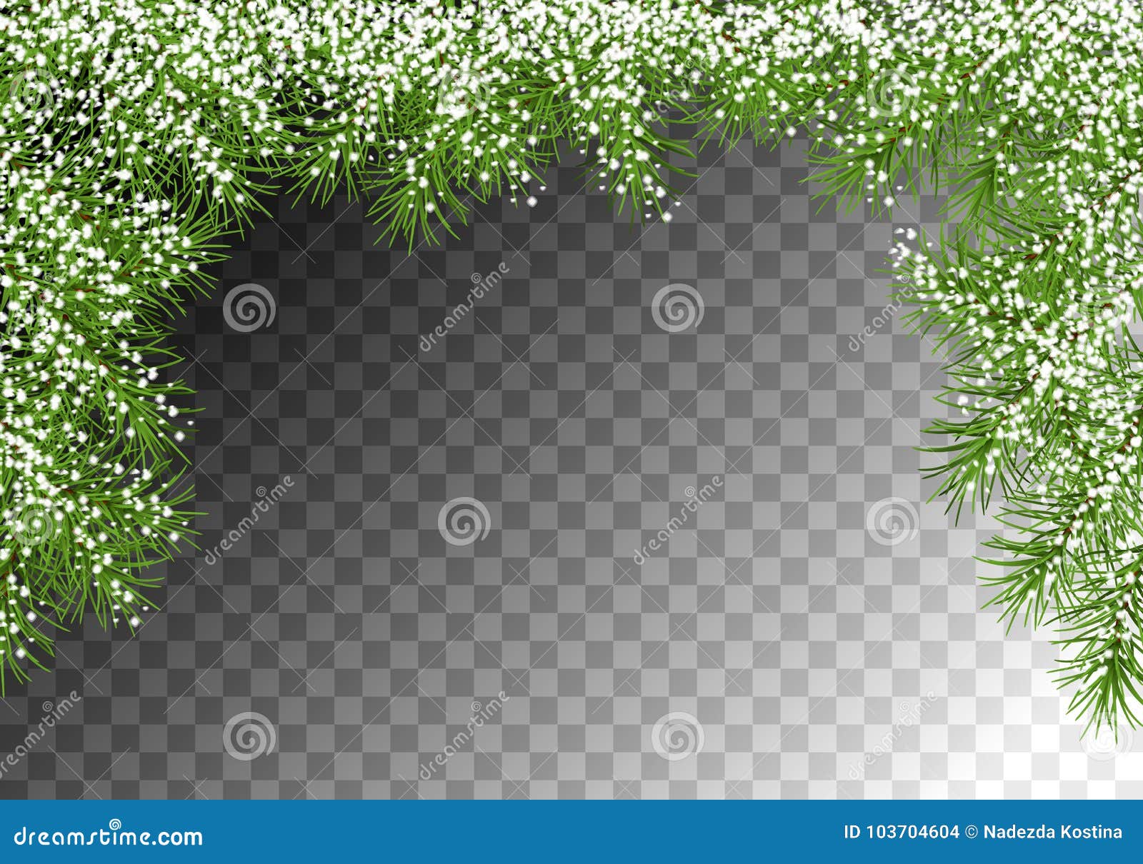 Christmas Spruce Border stock vector. Illustration of holiday - 103704604