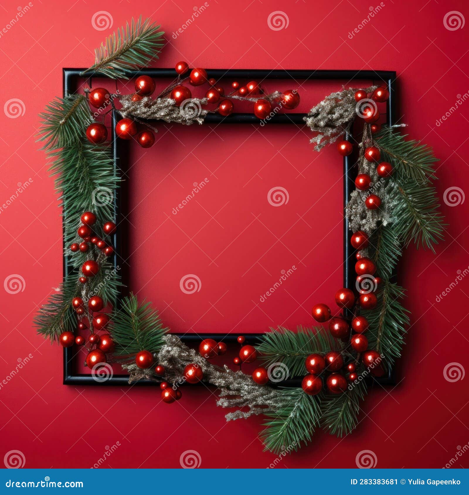 Christmas Square Frame. Illustration AI Generative Stock Illustration ...