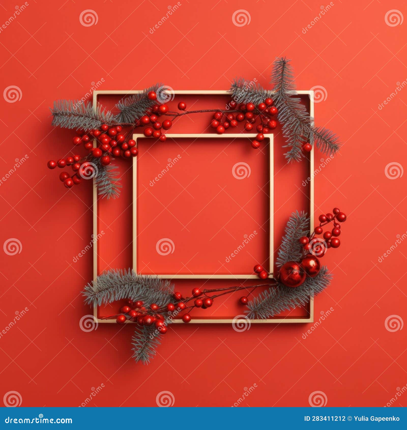 Christmas Square Frame. Illustration AI Generative Stock Illustration ...