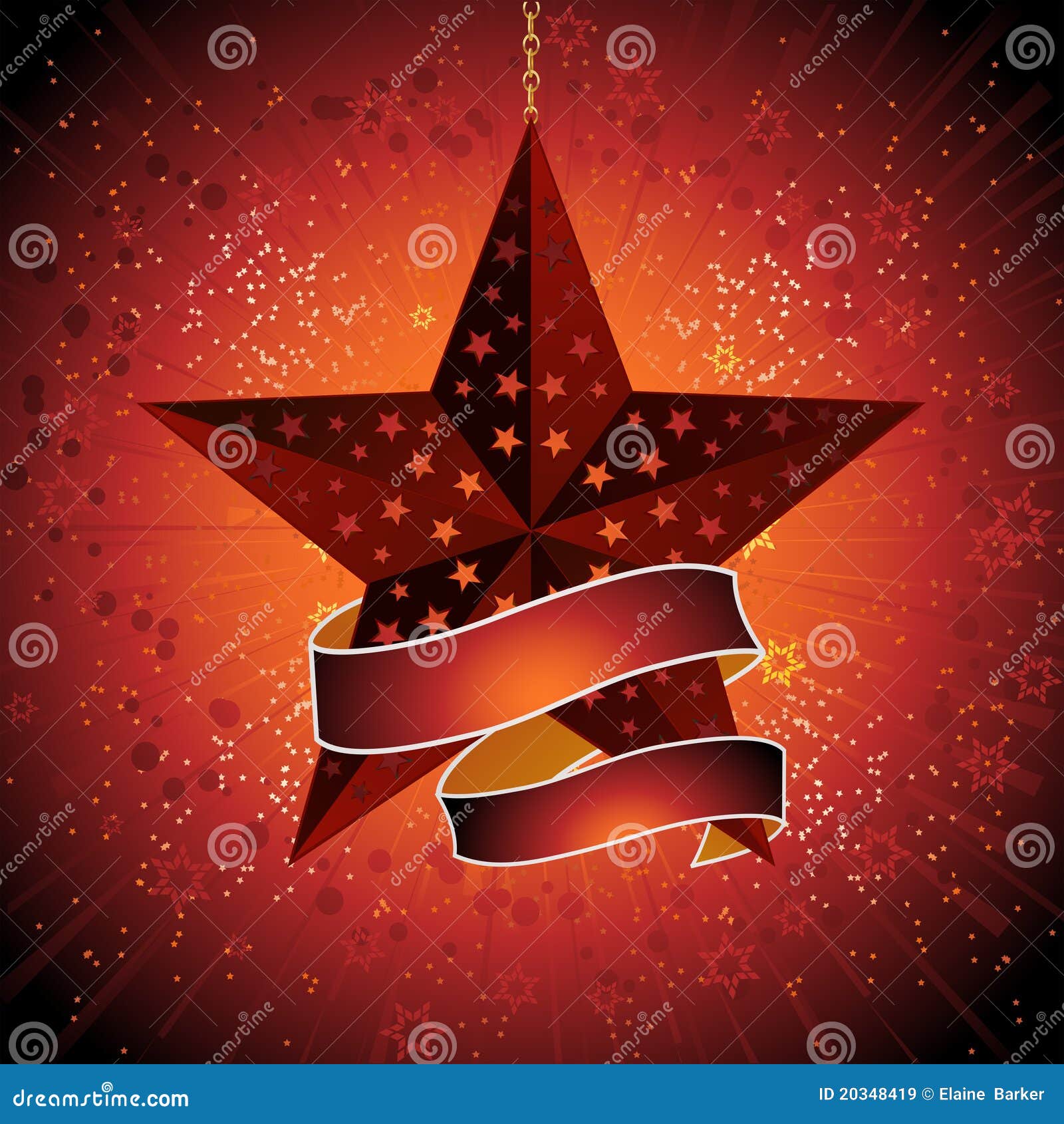 Christmas star and banner stock vector. Illustration of gold - 20348419