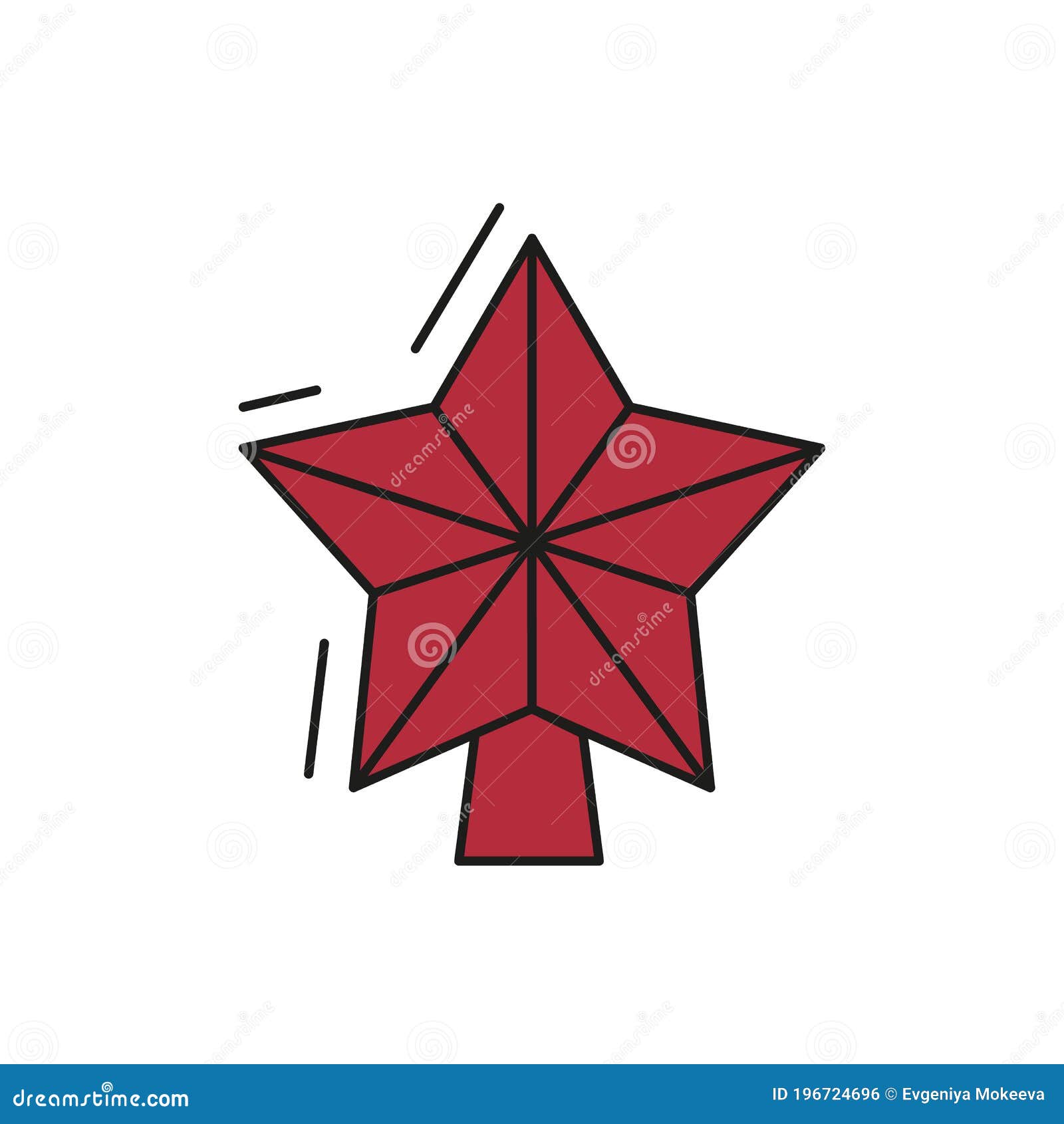 Christmas Star Decoration Icon on White Background Stock Vector ...