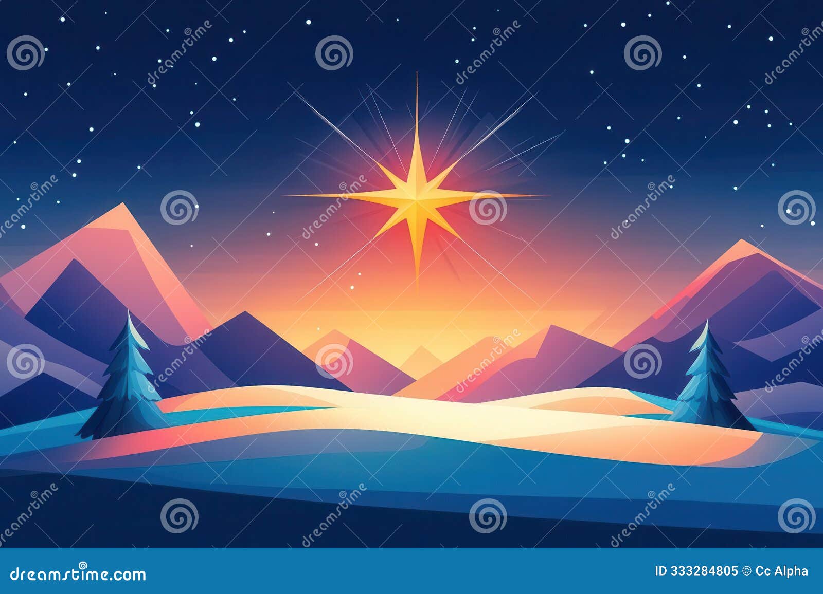 Christmas Star Flat Design Front View Christmas Theme Animation ...