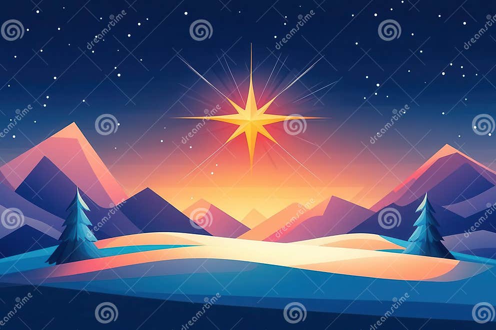 Christmas Star Flat Design Front View Christmas Theme Animation ...