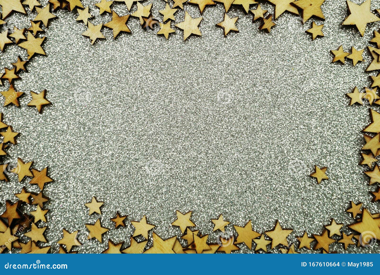 Christmas Star Frame Over on Silver Glitter Background Stock Photo ...