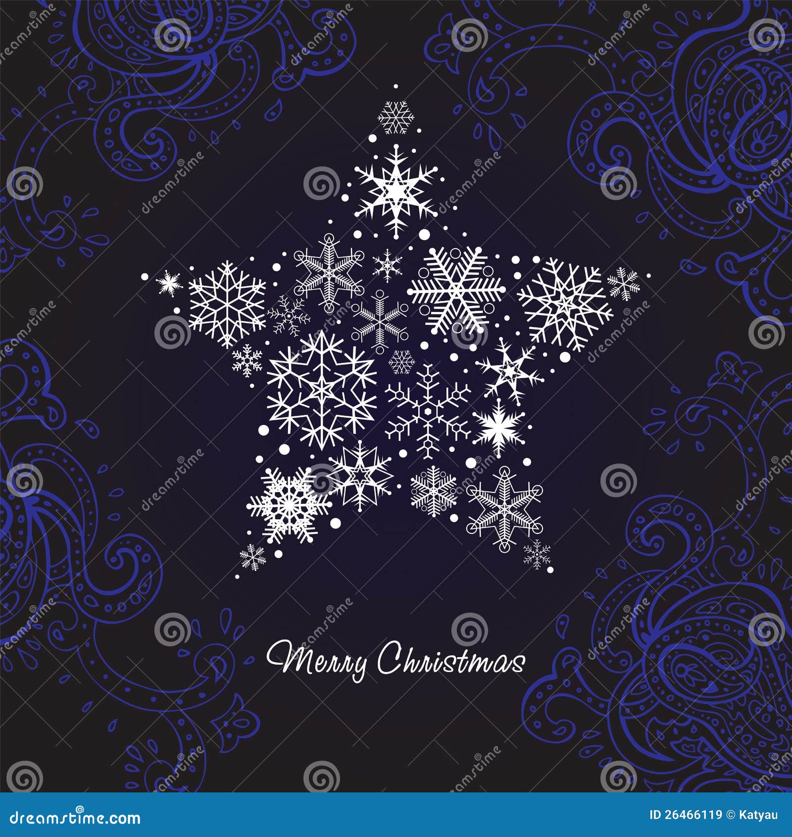 Christmas Star of the Snowflakes. Stock Illustration - Illustration of ...