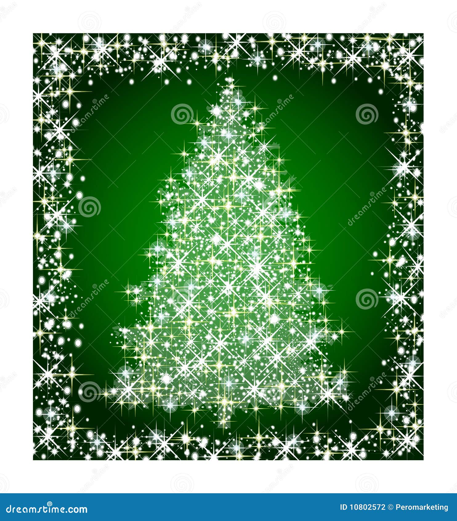 Christmas Star Tree on Green Background Stock Illustration ...