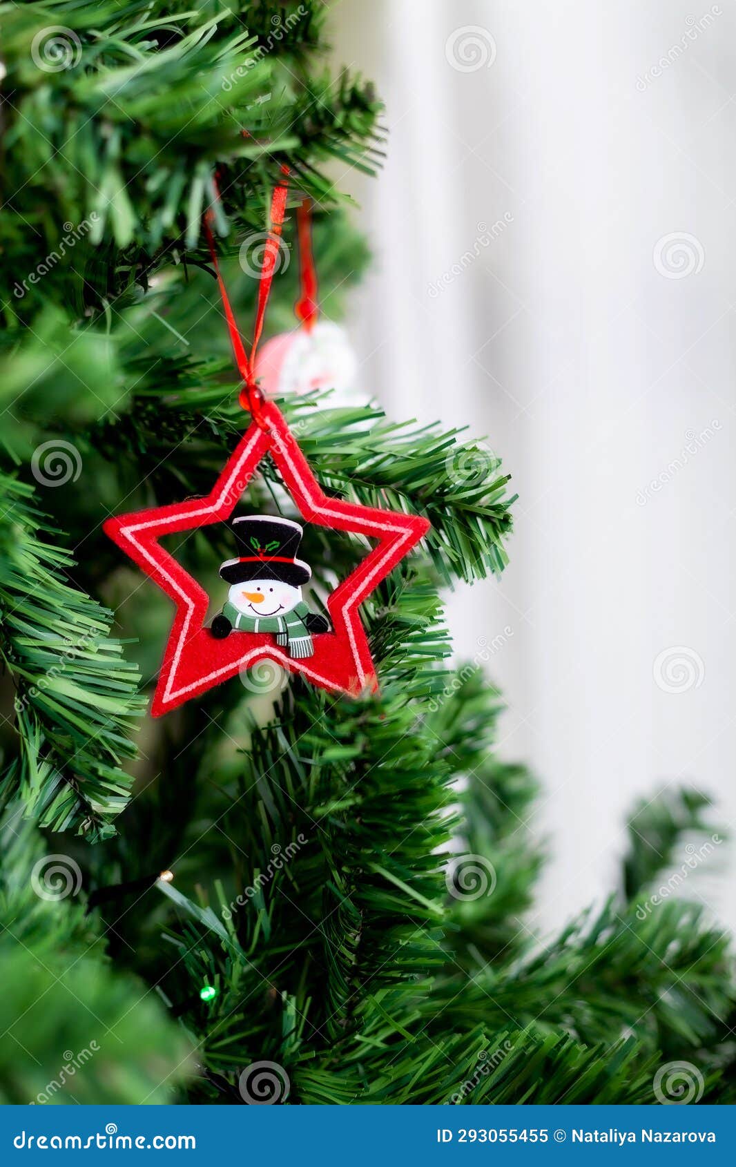 Christmas Star on the Xmas Tree Background Stock Image - Image of ...