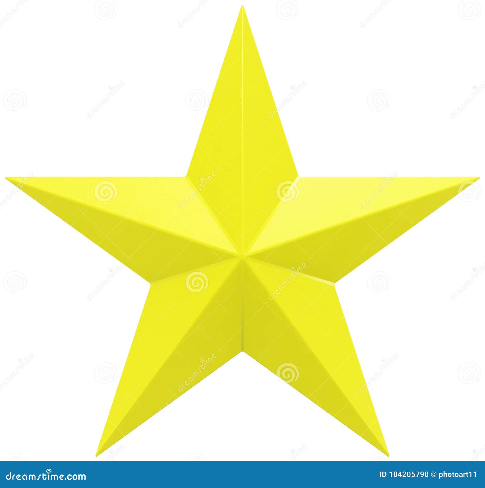 Christmas Star Yellow - 5 Point Star - Isolated on White Stock ...
