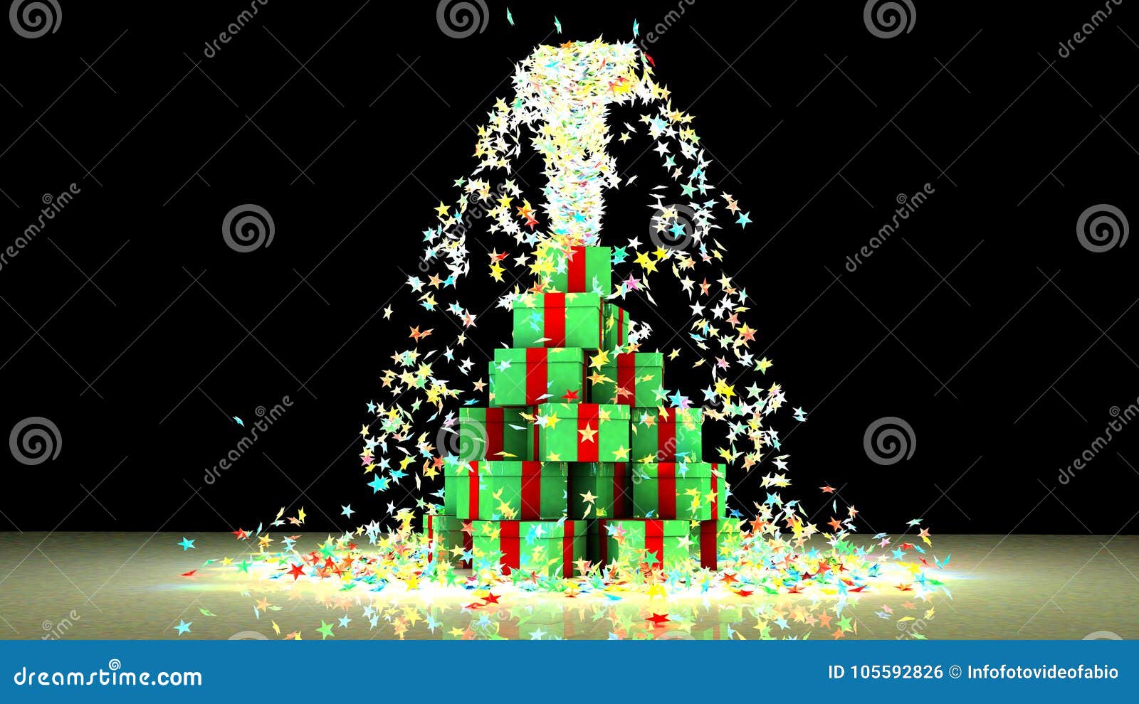 Christmas Stars Explosion for a Special Party. Stock Illustration ...