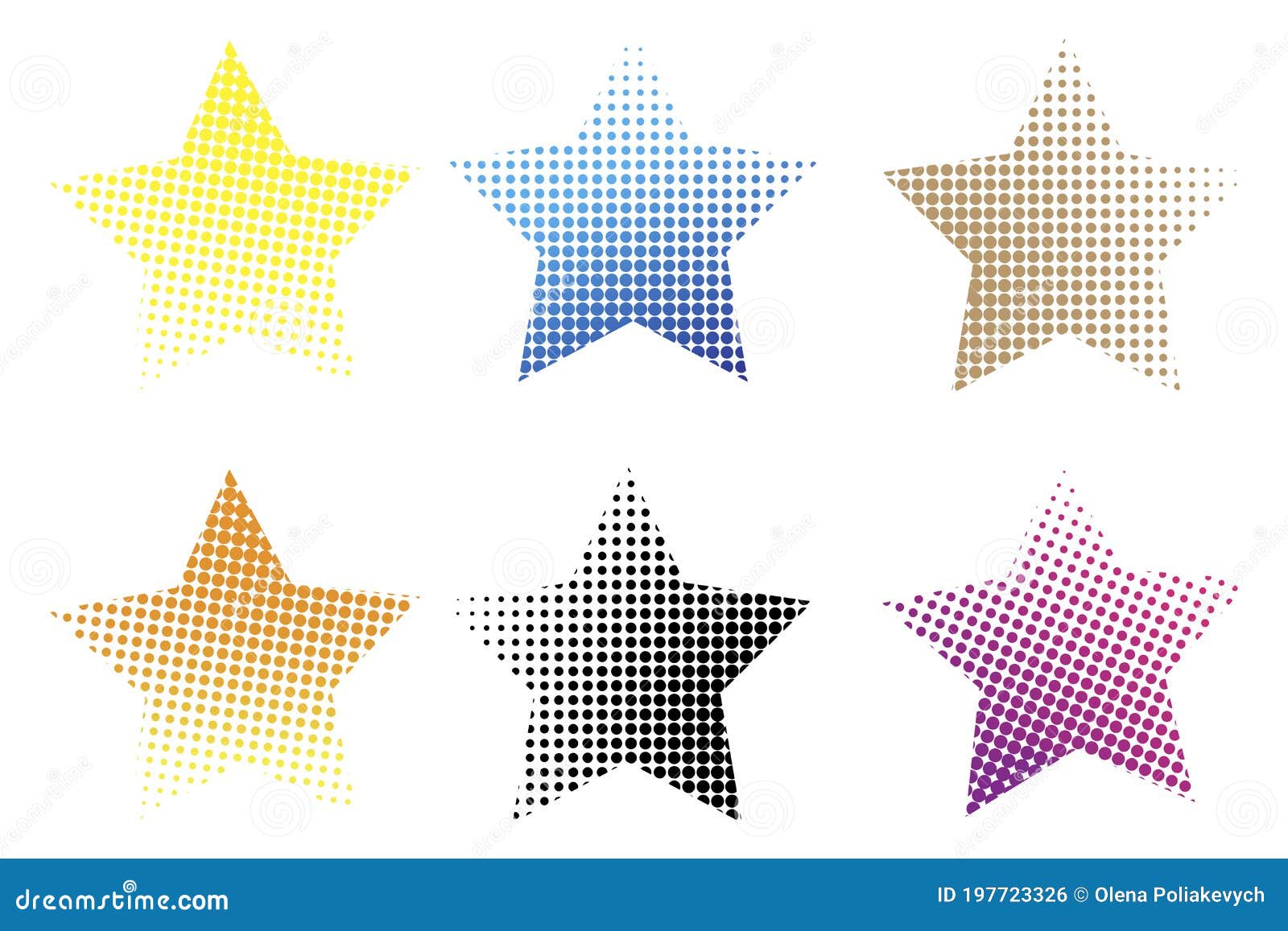 Christmas Stars. Half Tone of the Star. Five-pointed Stars Stock Vector ...