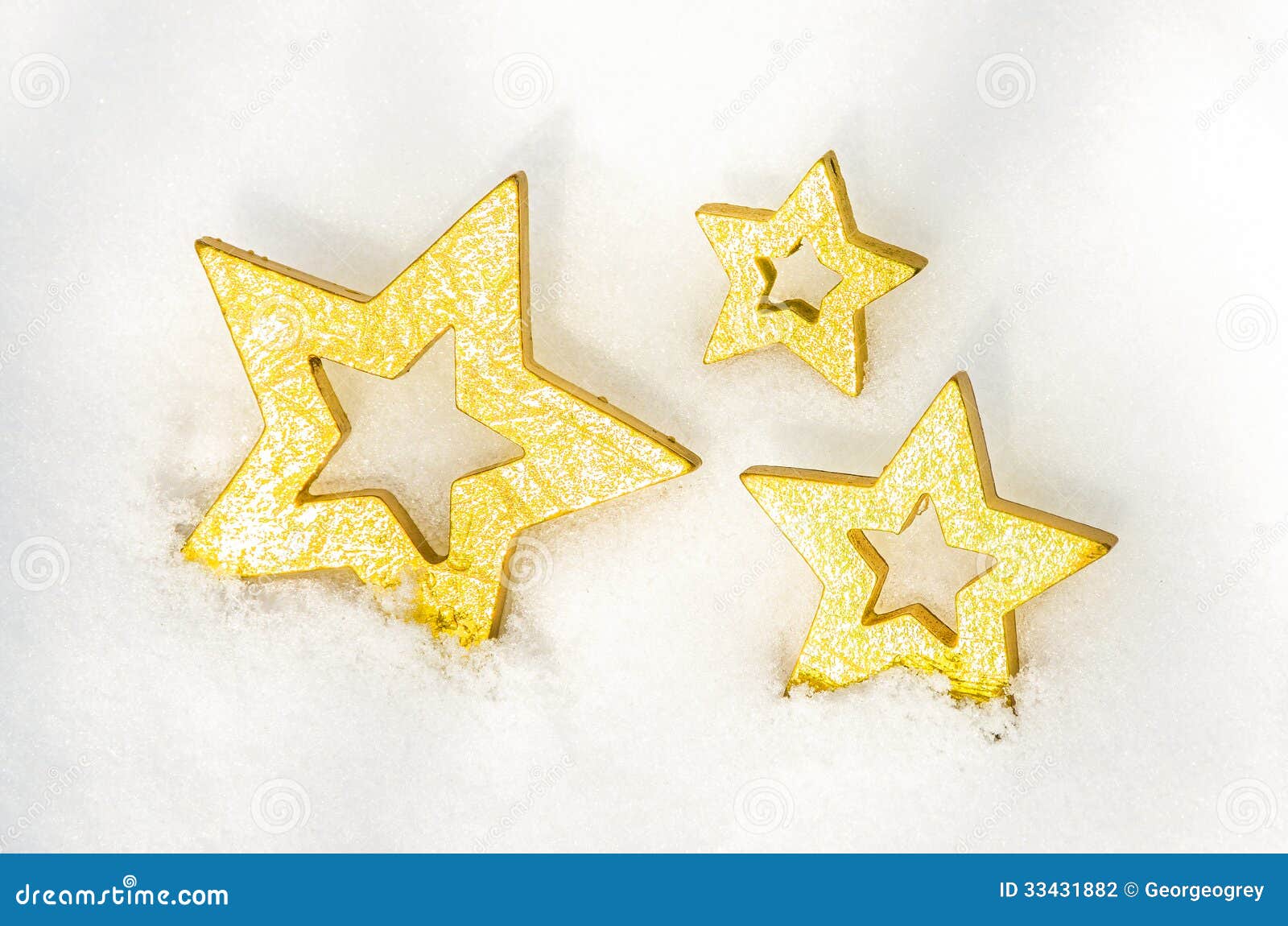 Christmas Stars in the Snow 4 Stock Photo - Image of christmas, closeup ...