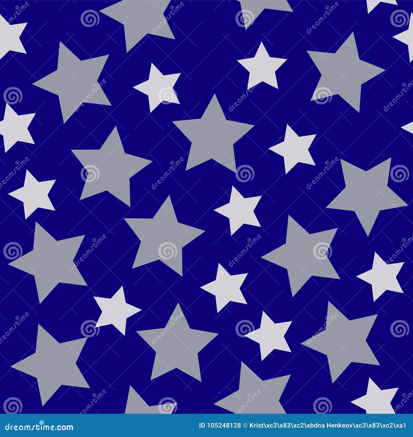 Christmas Stars White Silver on Dark Blue Night Background Seamless ...