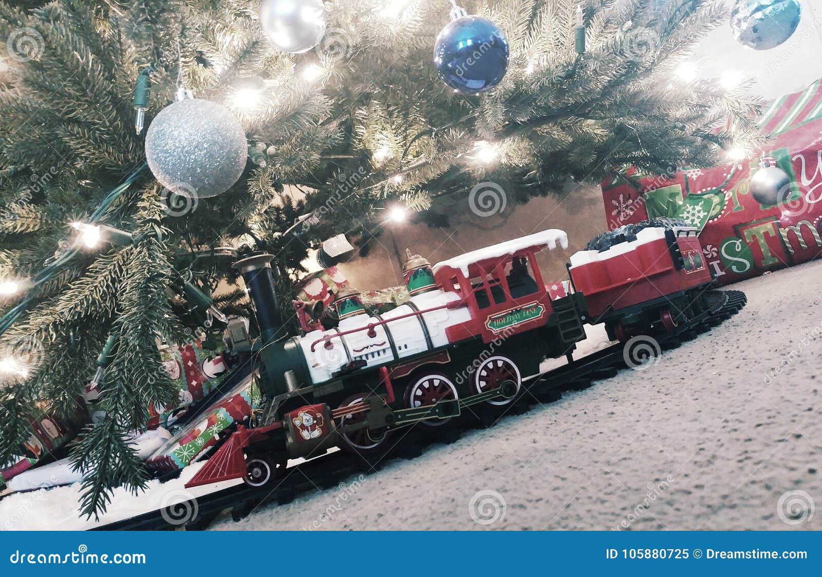 Christmas stock image. Image of train, christmas, steam - 105880725
