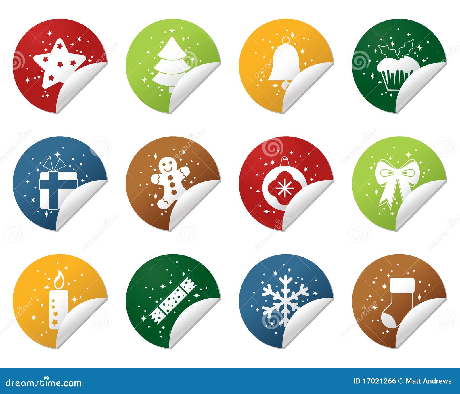 Christmas stickers stock vector. Illustration of star - 17021266