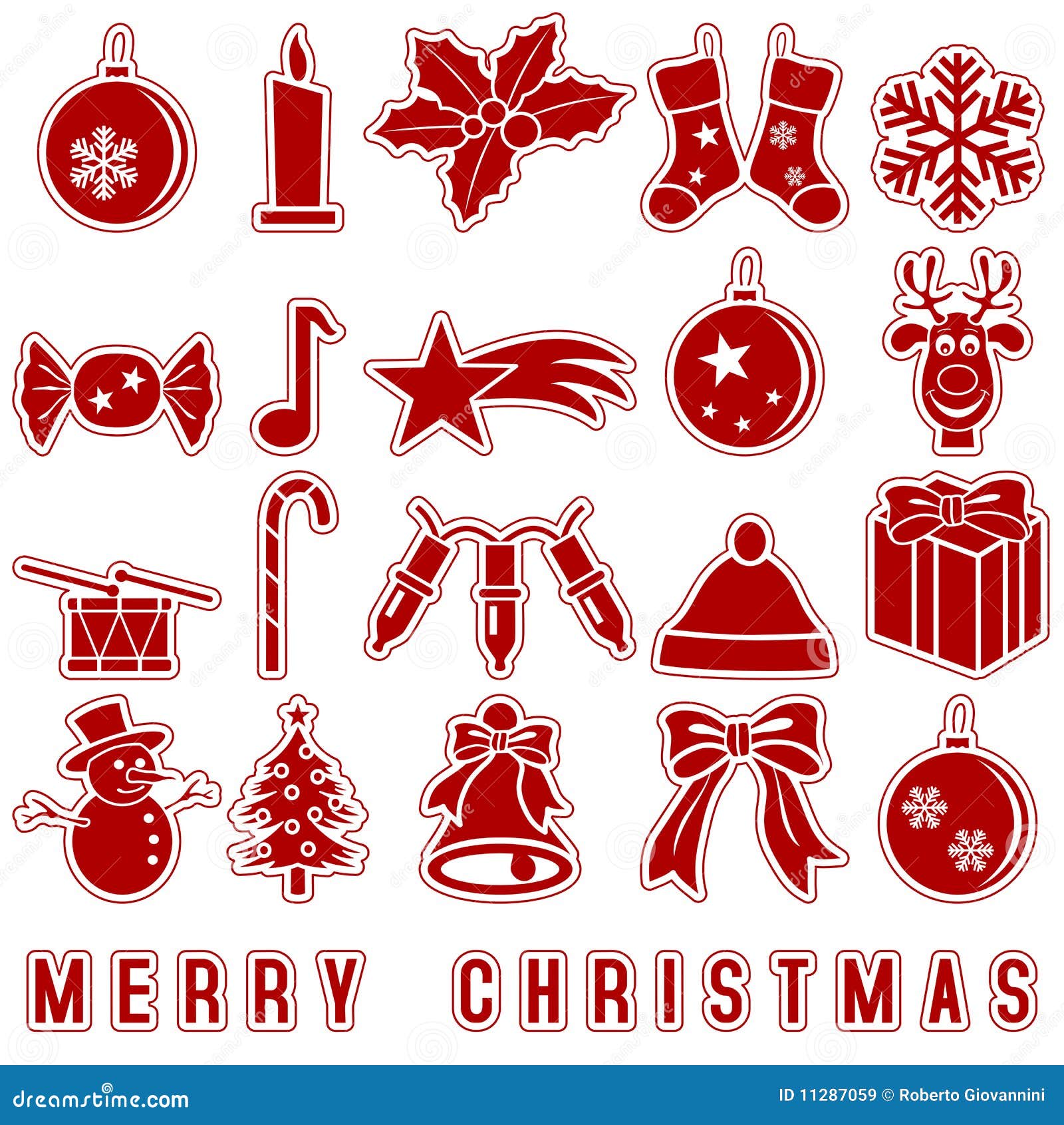 Christmas Stickers Icons stock vector. Illustration of candy - 11287059