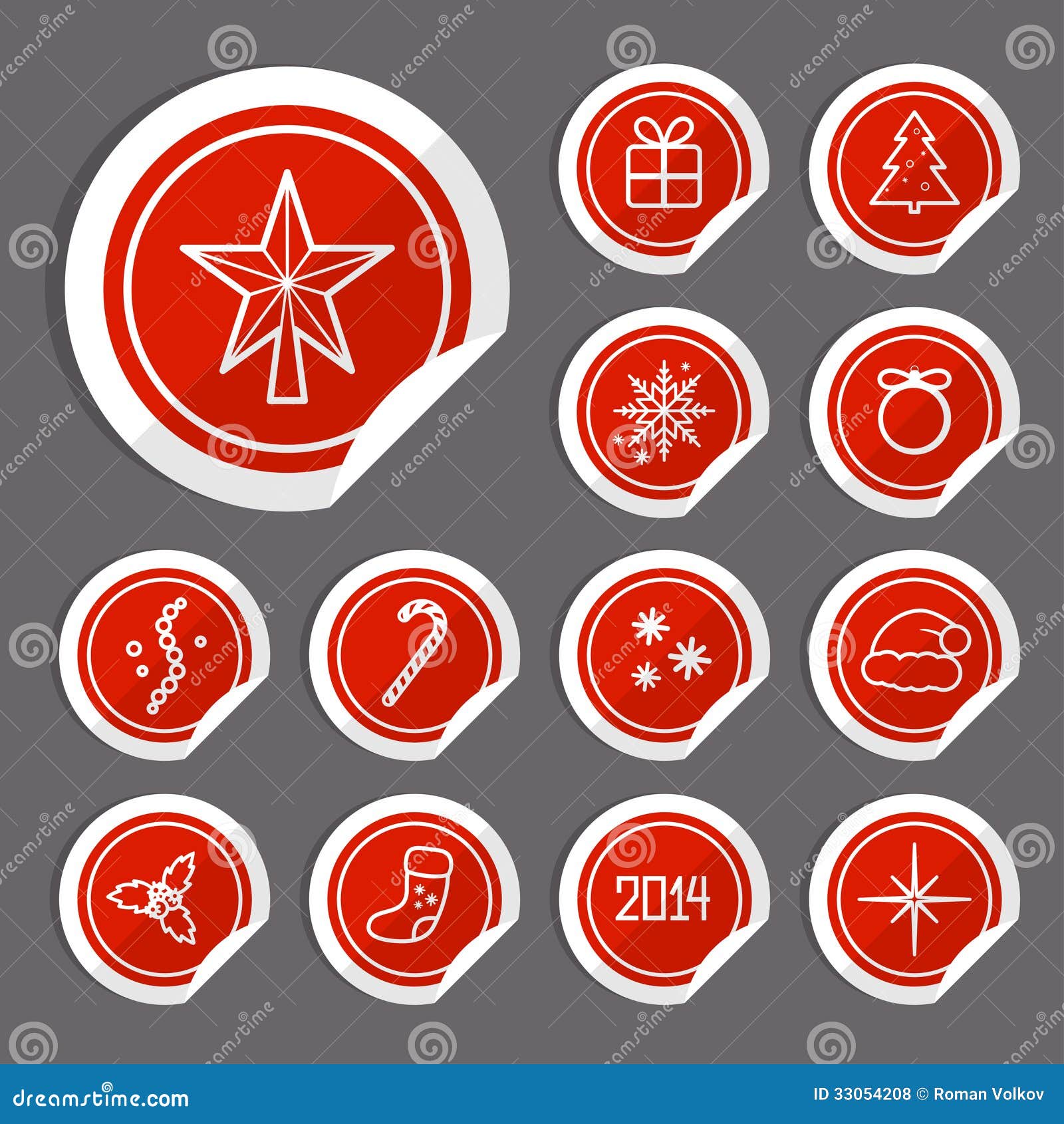 Christmas Stickers stock vector. Illustration of sticker - 33054208