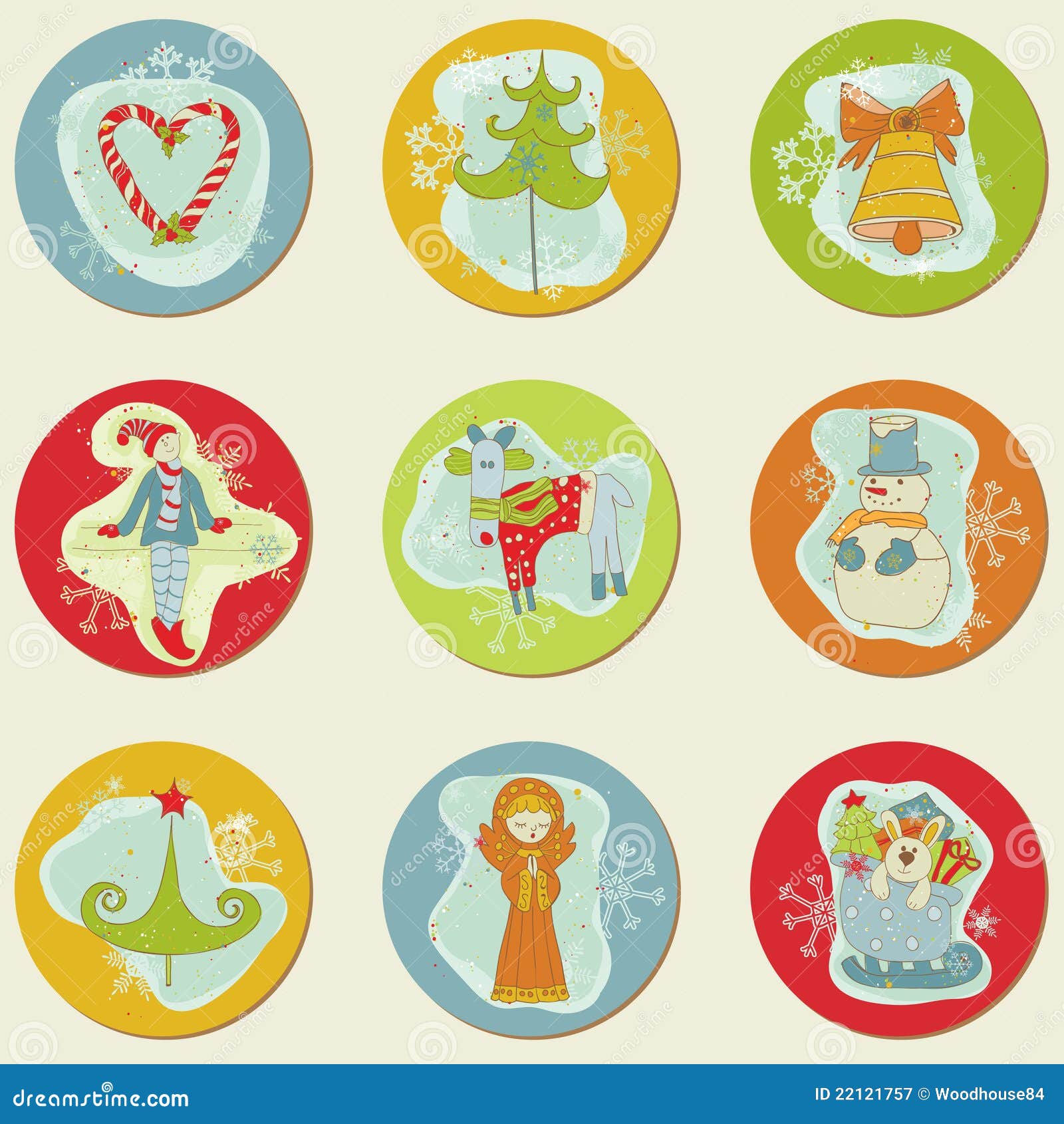 Christmas Stickes stock vector. Illustration of design - 22121757