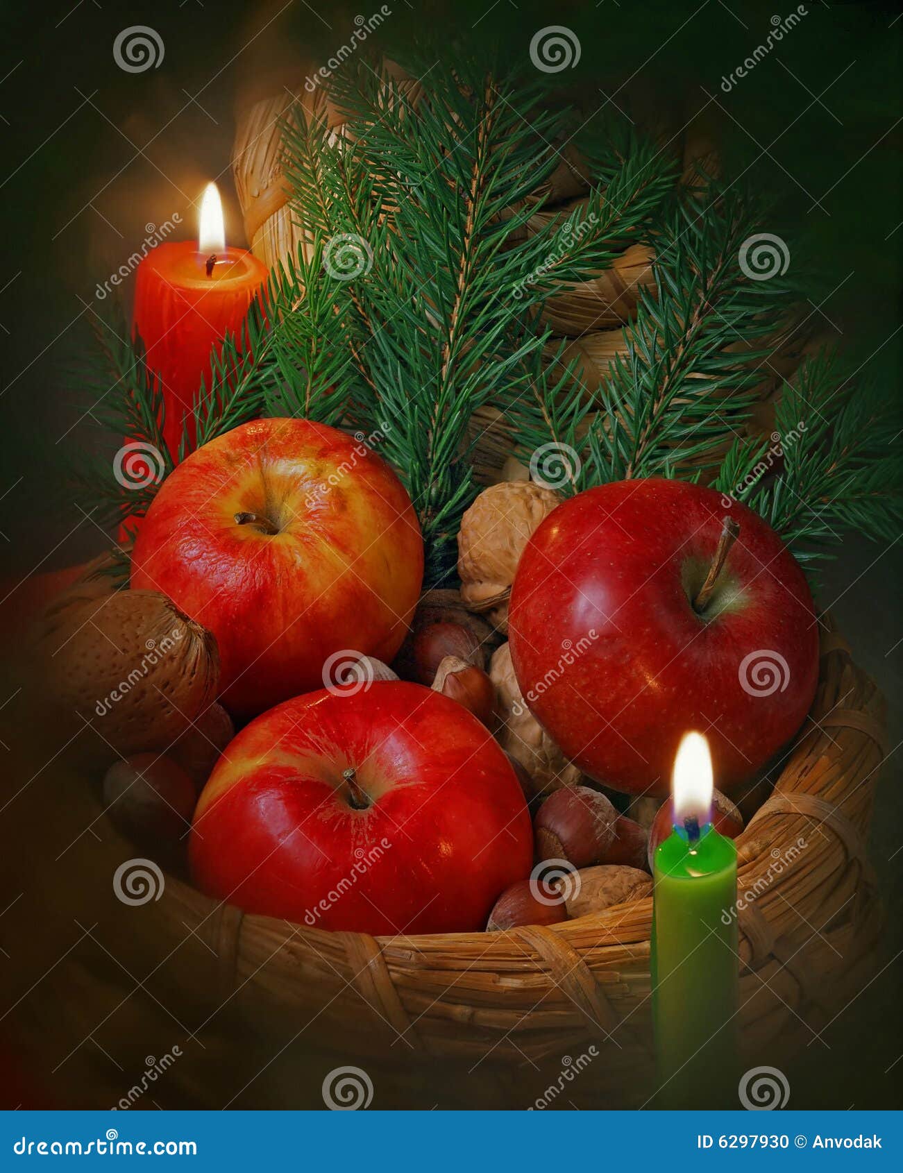 Christmas still life stock photo. Image of candle, table - 6297930