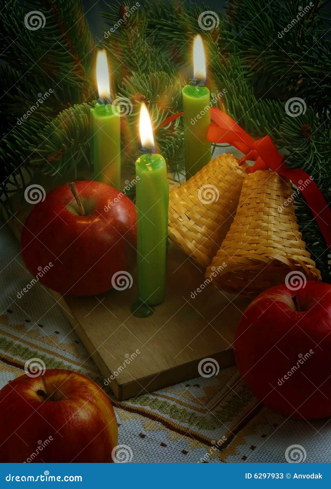 Christmas still life stock image. Image of tree, bell - 6297933