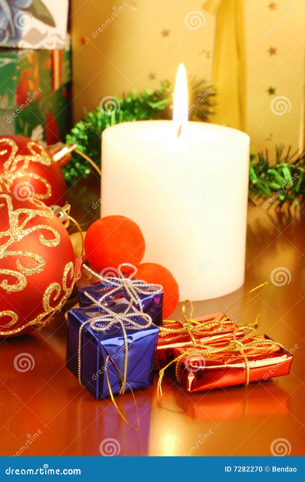 Christmas still life stock photo. Image of lights, close - 7282270
