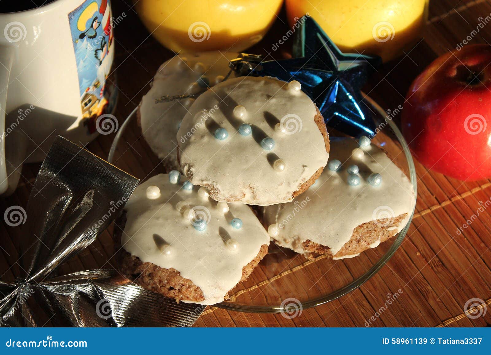 Christmas Still Life with Cookies Stock Image - Image of festive, dark ...