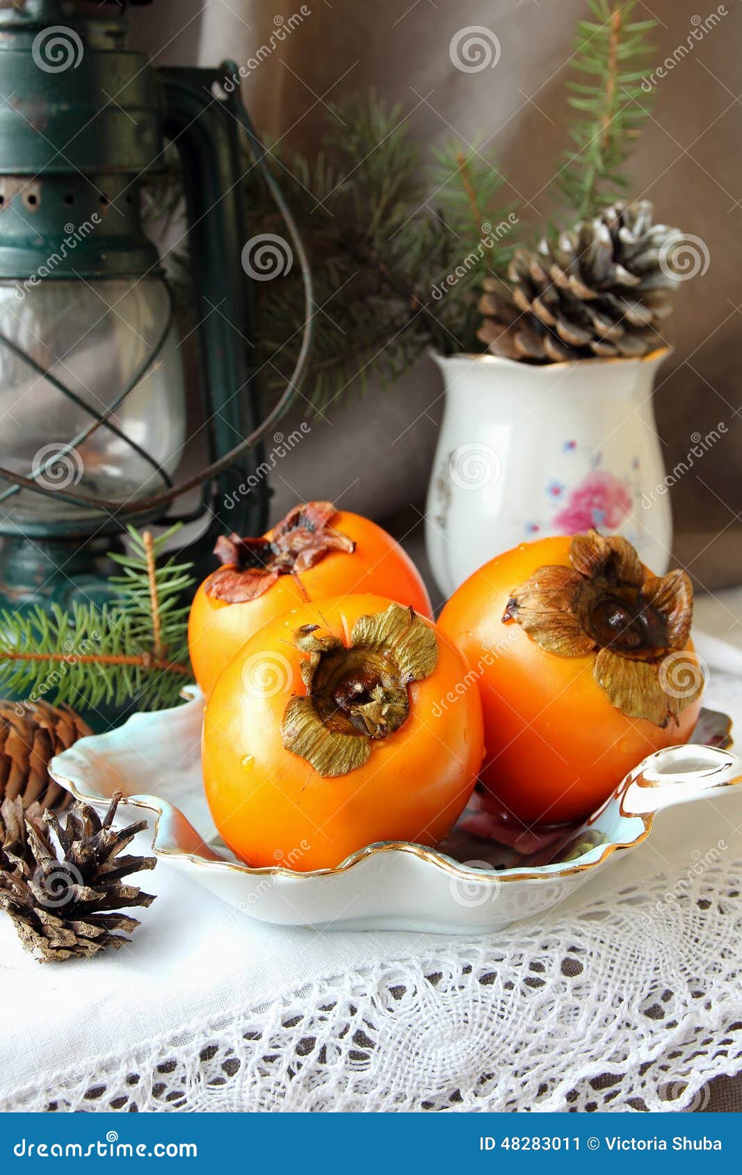 Christmas Still Life Persimmons Stock Photos - Free & Royalty-Free ...