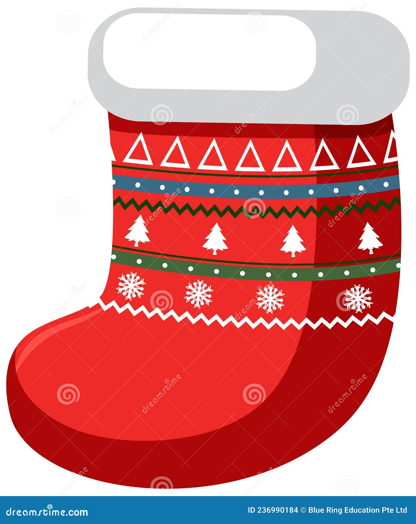 Christmas Stocking in Cartoon Style Stock Vector - Illustration of ...