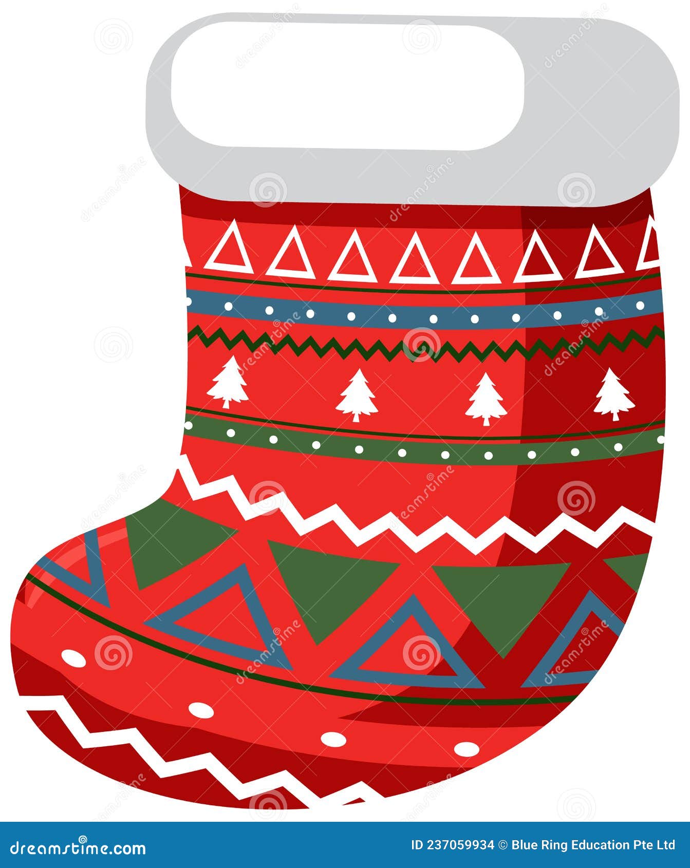 Christmas Stocking in Cartoon Style Stock Vector - Illustration of clip ...