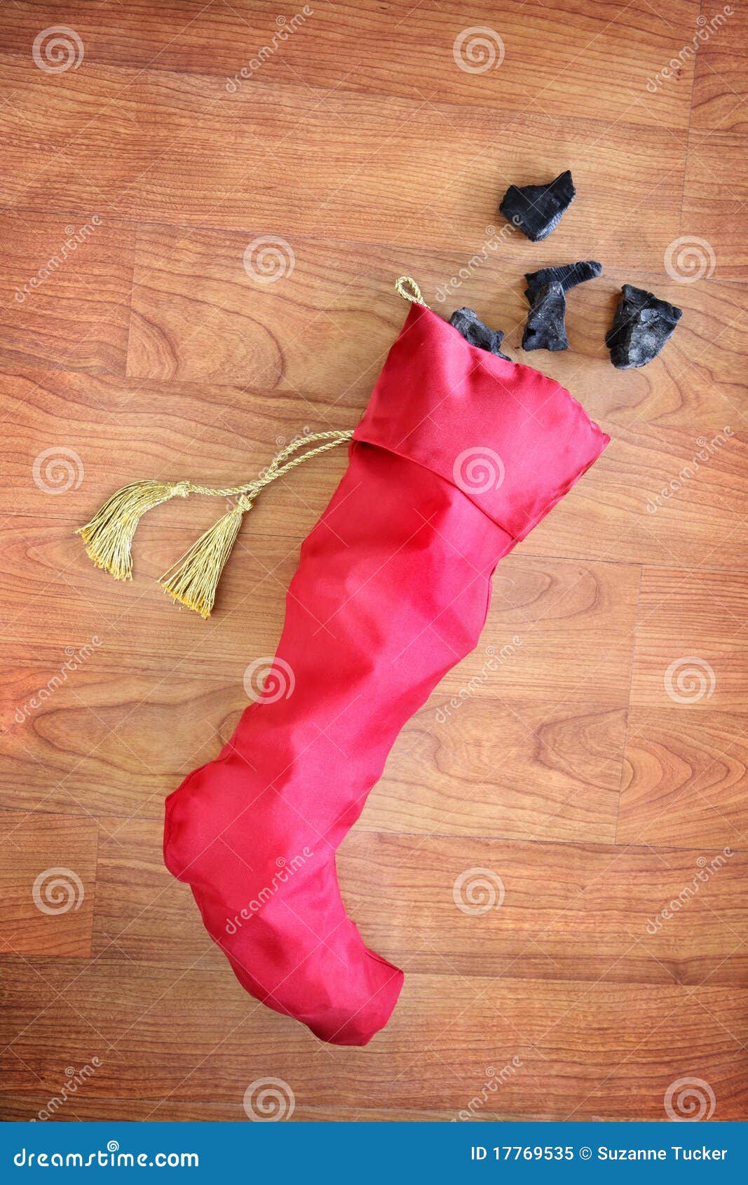 Christmas Stocking Full of Coal Stock Image - Image of coal, laying ...