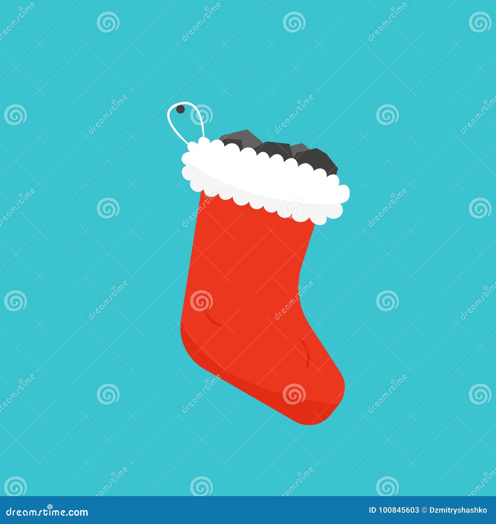 Christmas Stocking Full of Coal Stock Vector - Illustration of bumpy ...