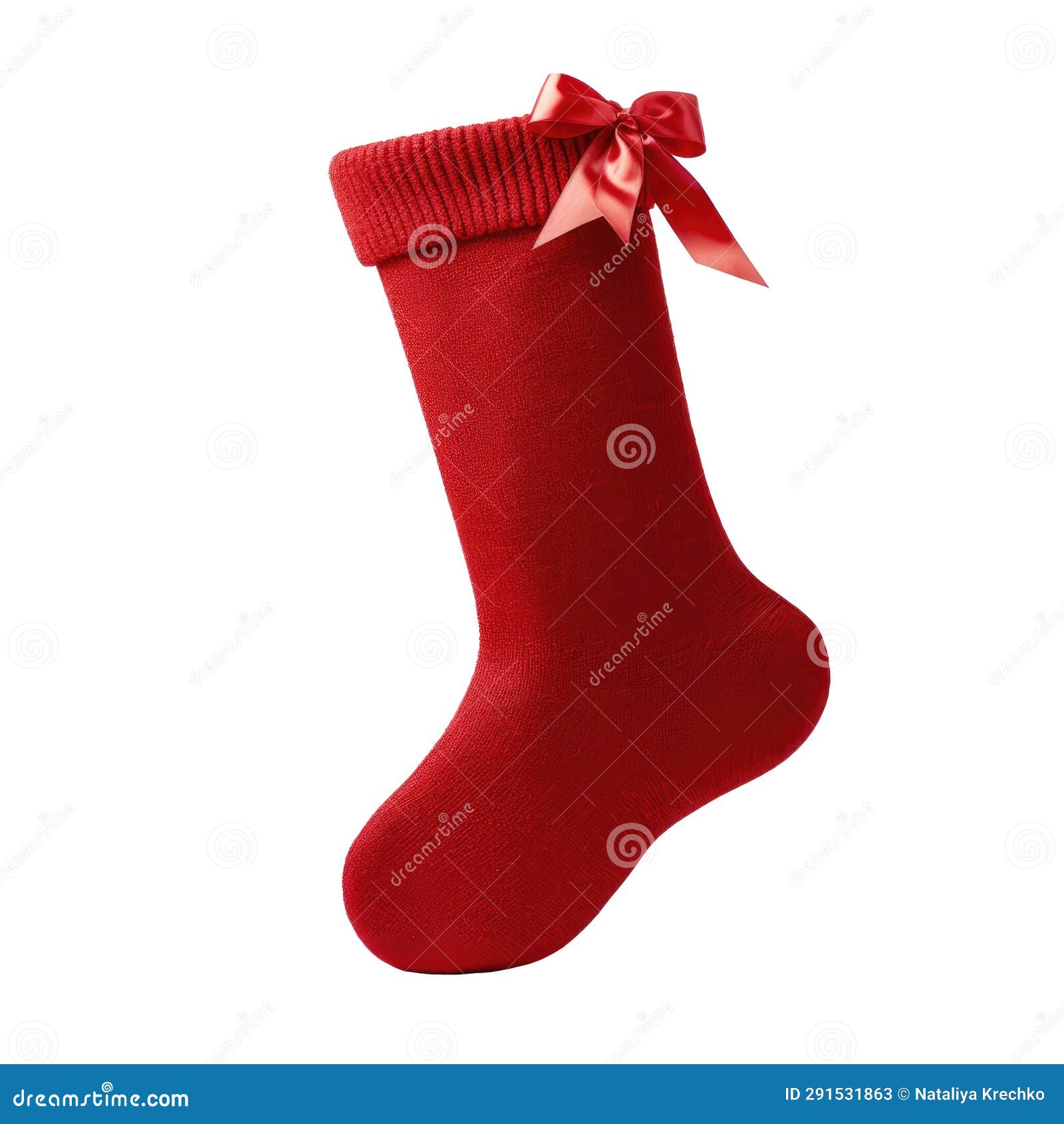 Christmas Stocking Isolated on White Background Stock Image - Image of ...