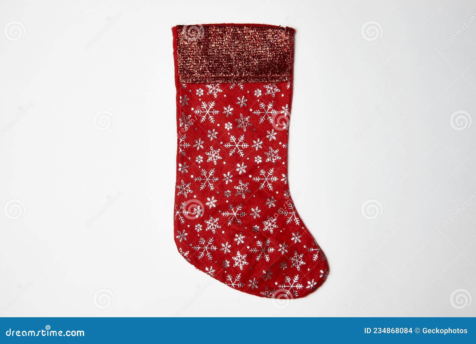 Christmas Stocking Isolated on White Background Stock Photo - Image of ...