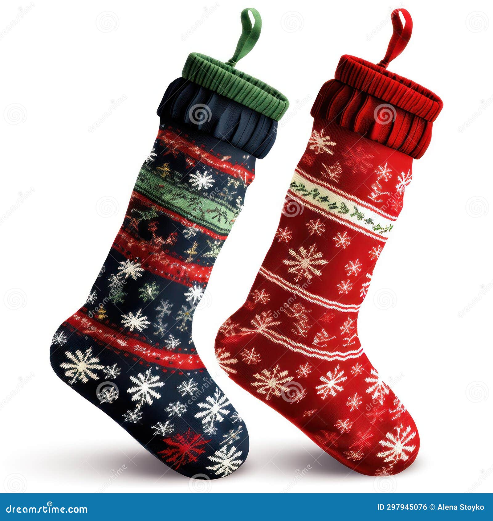Christmas Stocking Isolated on White Background Stock Photo - Image of ...