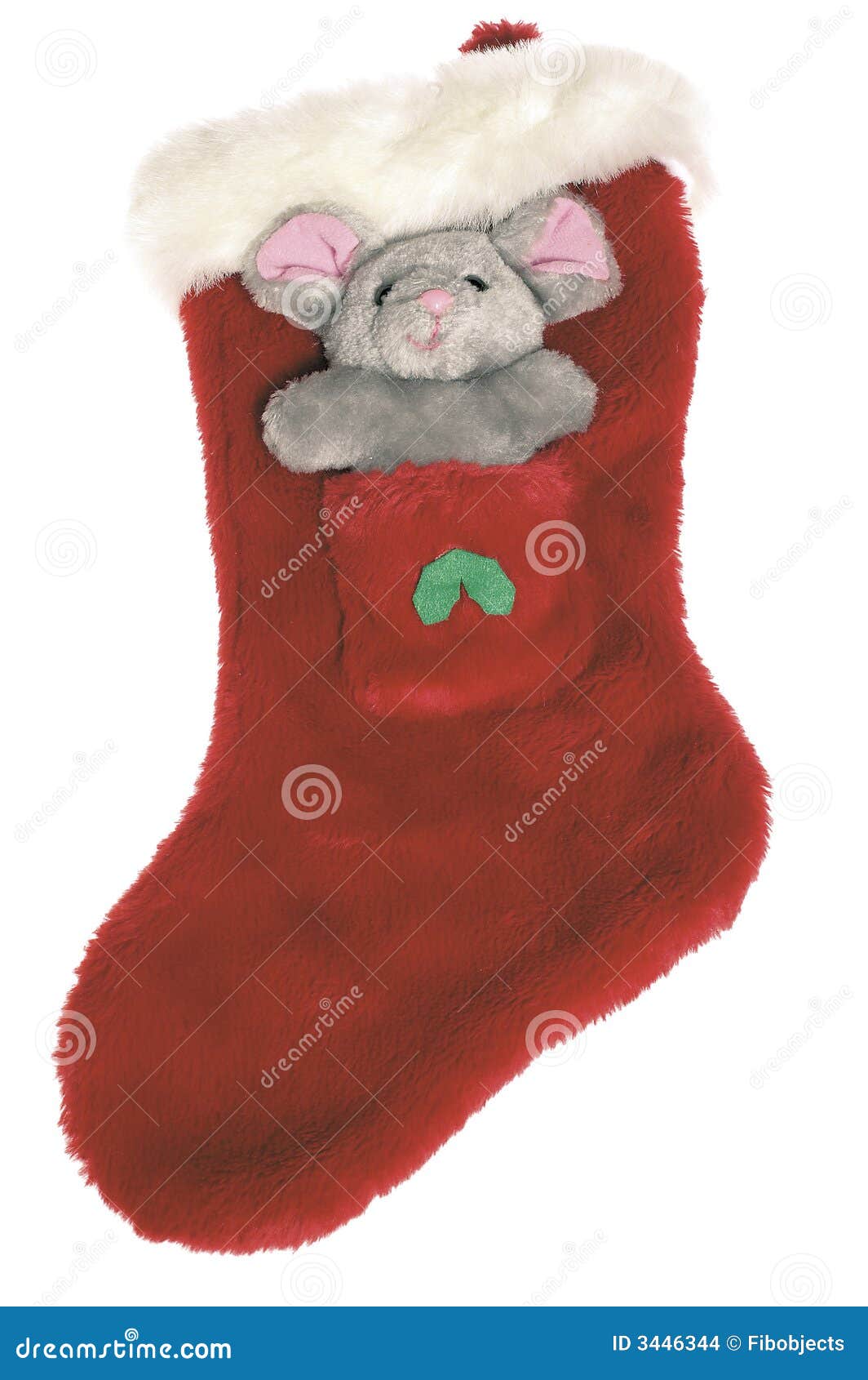 Christmas Stocking with Mouse Stock Photo - Image of surprise ...