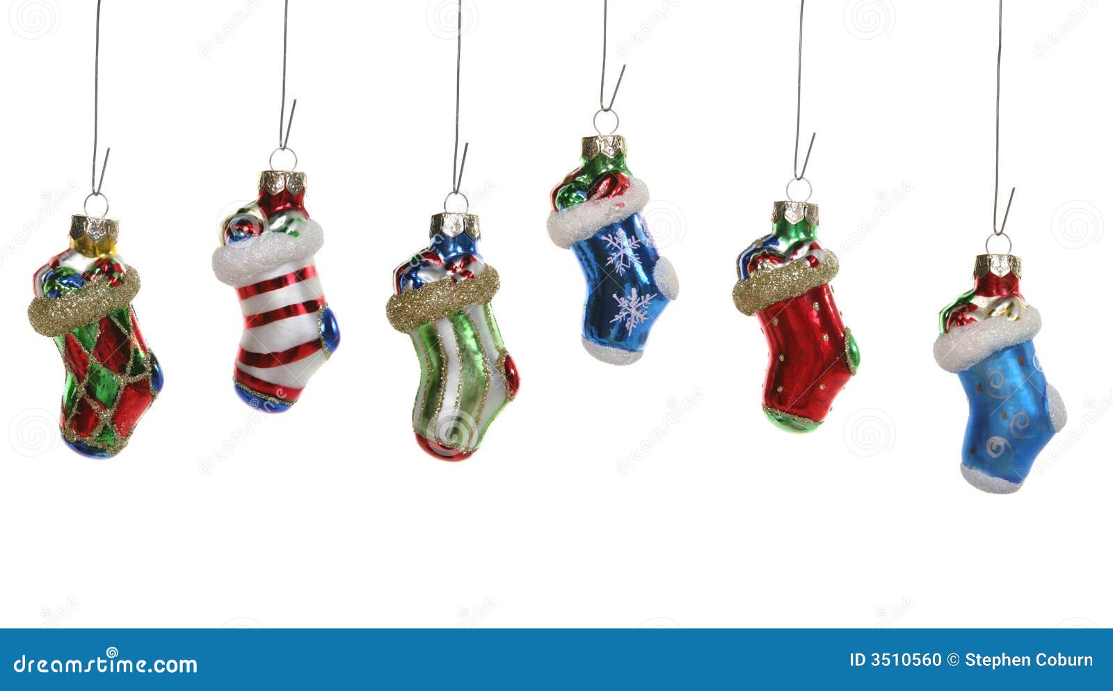 Christmas Stocking Ornaments Stock Photo - Image of shiny, stuffed: 3510560