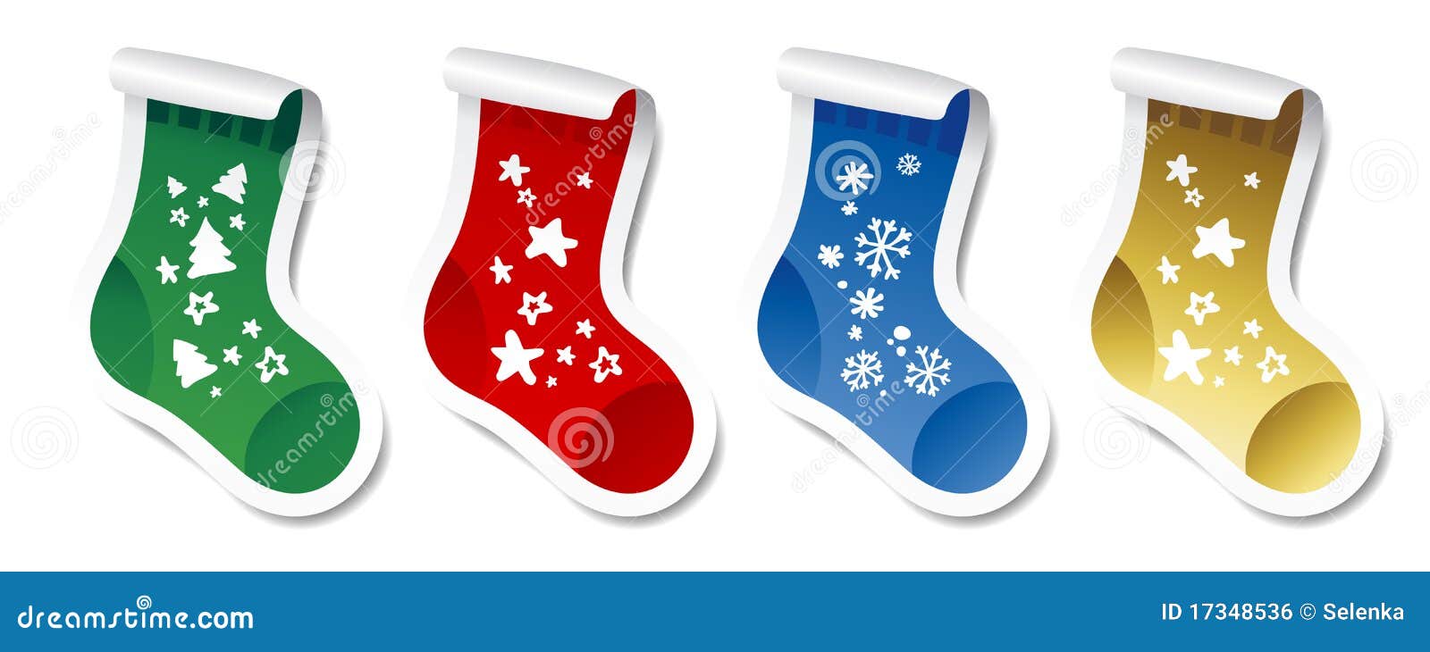 Christmas Stocking Stickers. Stock Vector - Illustration of holiday ...