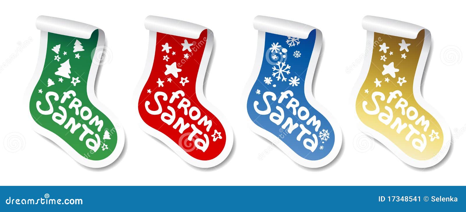 Christmas Stocking Stickers. Stock Vector - Illustration of noel ...