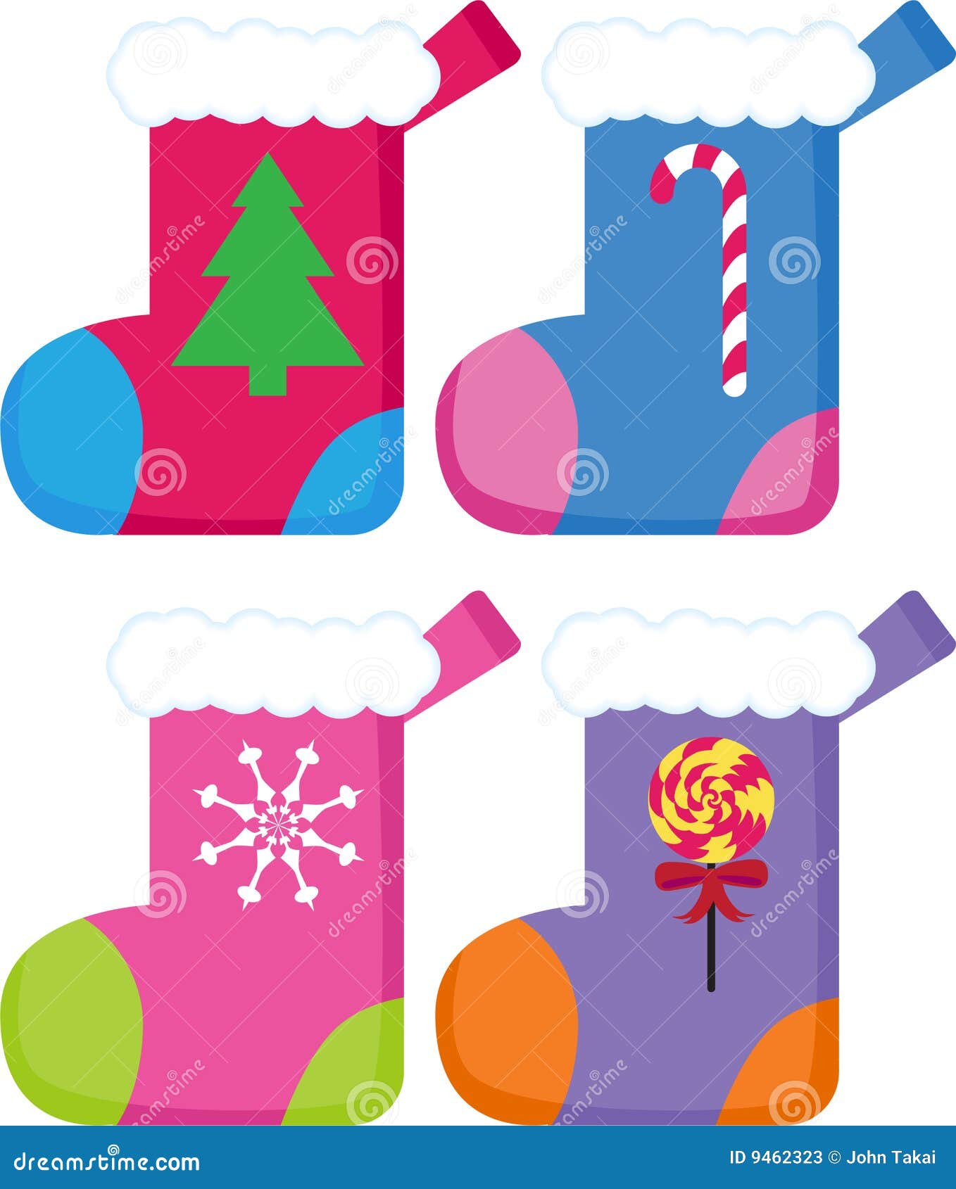 Christmas Stockings stock vector. Illustration of boots - 9462323