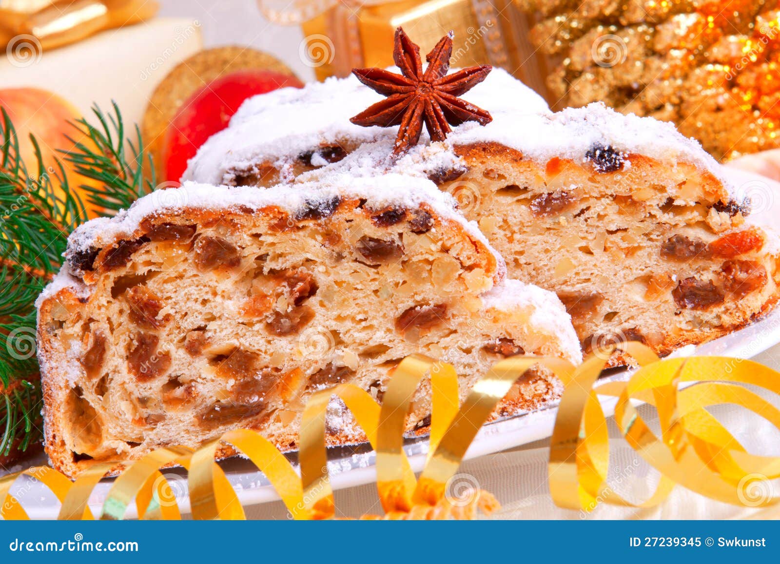 Christmas stolen. stock image. Image of night, dessert - 27239345