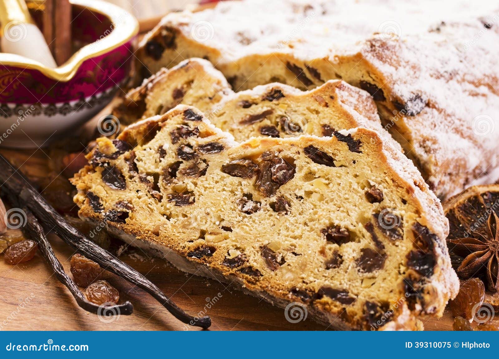 Christmas Stollen stock image. Image of christmassy, slice - 39310075