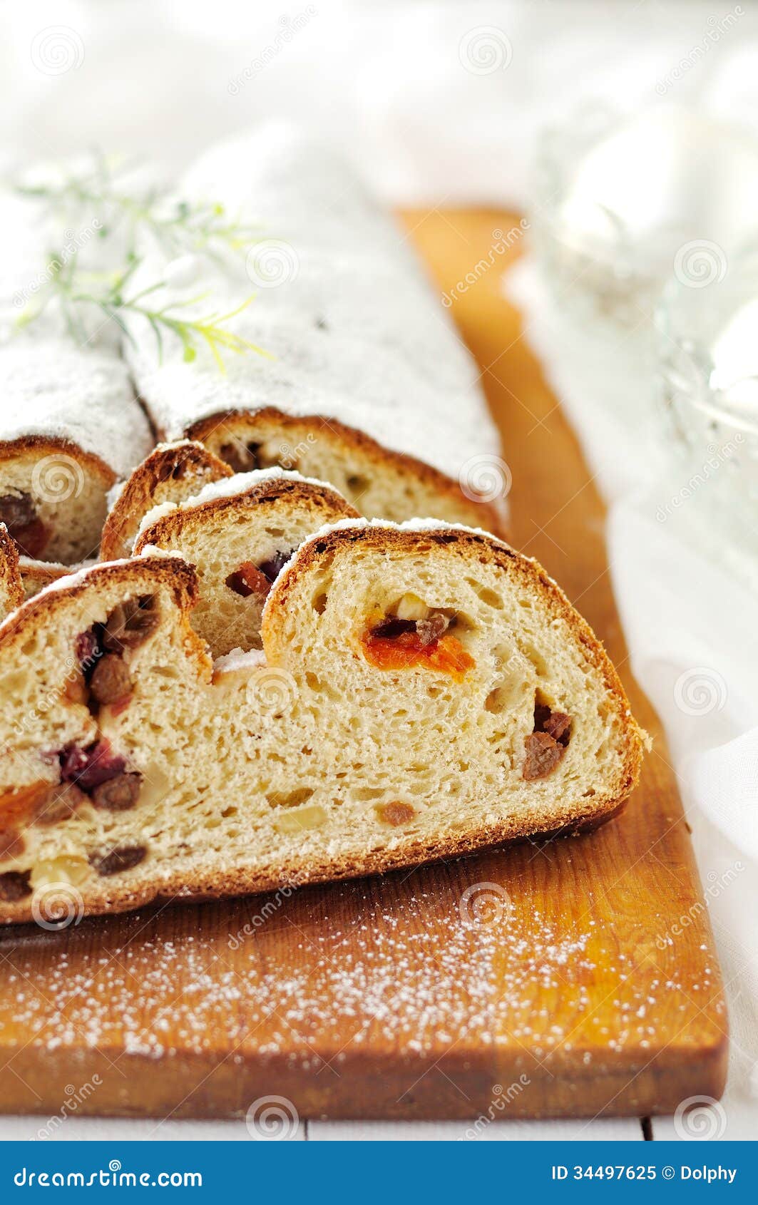 Christmas Stollen stock image. Image of celebration, currant - 34497625