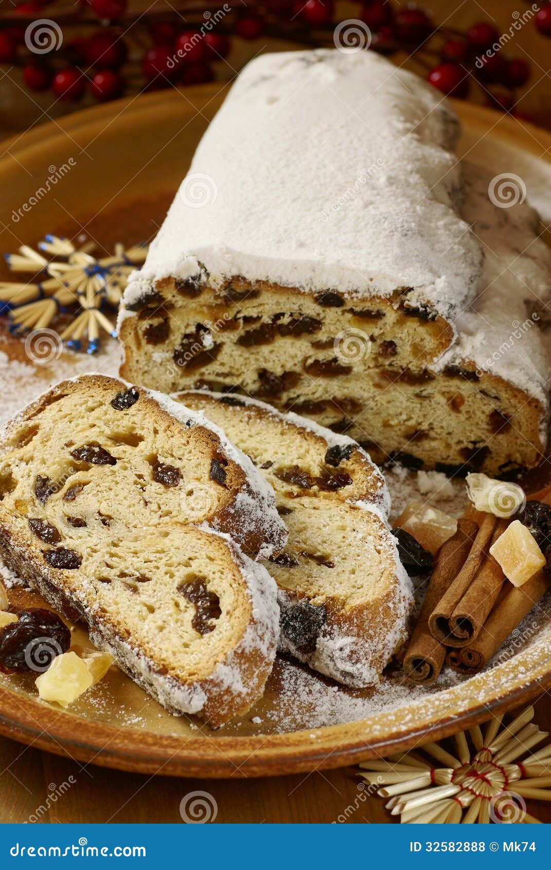 Christmas stollen stock photo. Image of sweet, food, tradition - 32582888
